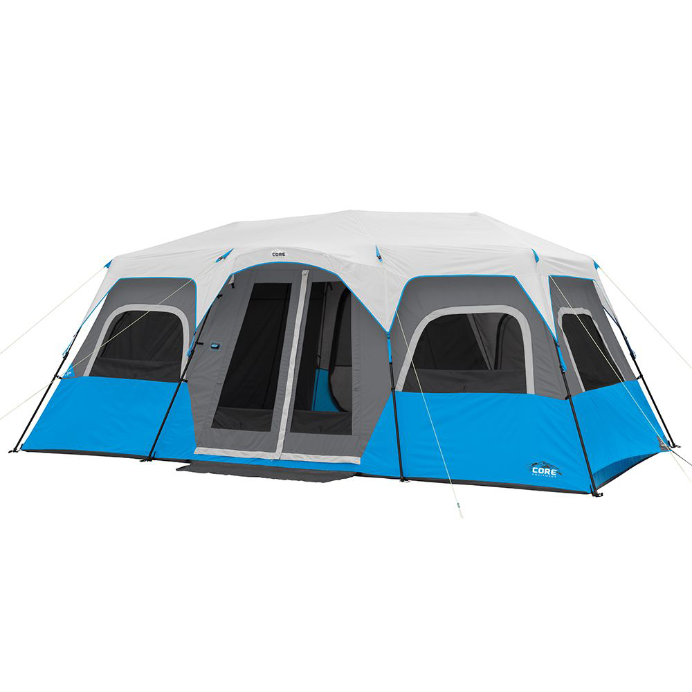 Core Equipment 12-Person 3-Room Lighted Instant Cabin Tent | Bass Pro Shops